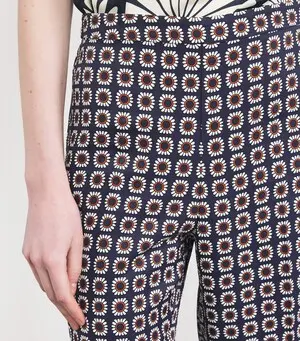 Sandro Floral Print Flared Trousers - Blue