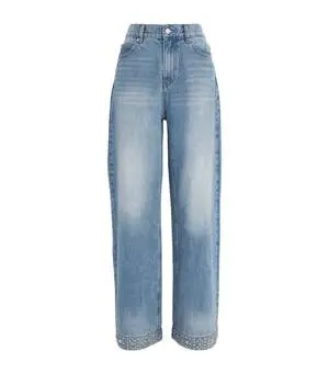 Sandro Embellished Straight-leg Jeans