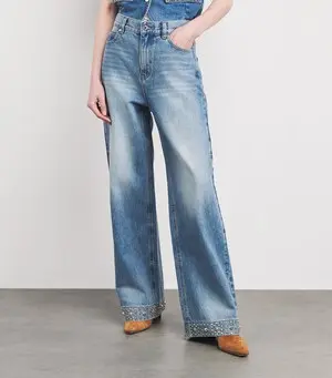 Sandro Embellished Straight-leg Jeans
