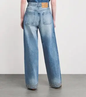 Sandro Embellished Straight-leg Jeans