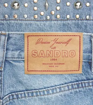 Sandro Embellished Straight-leg Jeans