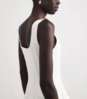 Sandro Beaded Knit Mini Dress - Beige