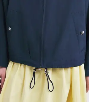 Sandro Embroidered Logo Funnel-neck Jacket - Blue