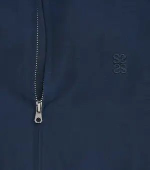 Sandro Embroidered Logo Funnel-neck Jacket - Blue