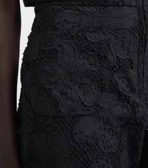 Sandro Guipure Lace Flared Trousers - Black