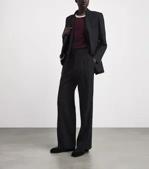 Sandro Wool Pleated Trousers - Black