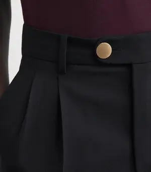 Sandro Wool Pleated Trousers - Black