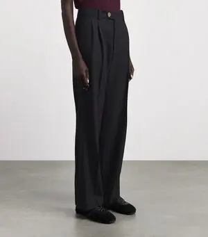 Sandro Wool Pleated Trousers - Black