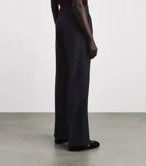 Sandro Wool Pleated Trousers - Black