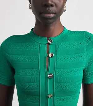 Sandro Knit Button-down Midi Dress - Green