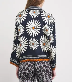 Sandro Floral Print Silk Shirt