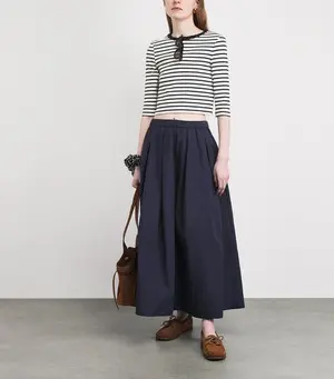 Sandro Stretch-cotton Stripe Crop Top