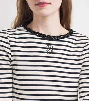 Sandro Stretch-cotton Stripe Crop Top