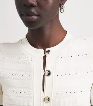 Sandro Knit Button-through Midi Dress - Beige