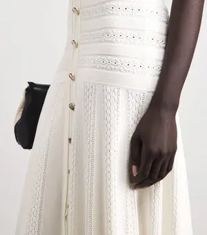 Sandro Knit Button-through Midi Dress - Beige