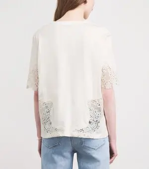 Sandro Cotton Lace T-shirt