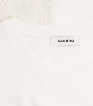 Sandro Cotton Lace T-shirt