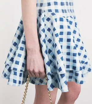 Sandro Linen-blend Ruffle Mini Skirt - Blue