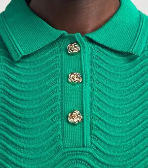 Sandro Scalloped Polo Sweater