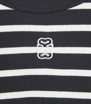 Sandro Striped Cotton Crop Top