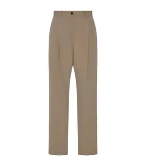 THE ROW Gianni Wool Trousers - Beige