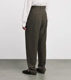 THE ROW Gianni Sheep Wool Trousers - Brown