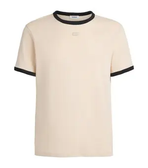Sandro Cotton Retro Logo T-shirt - Beige