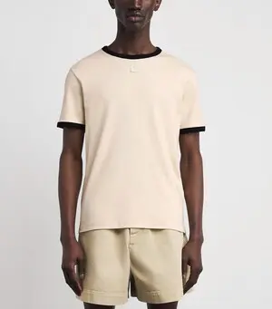 Sandro Cotton Retro Logo T-shirt - Beige