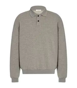 THE ROW Ry Cotton Collared Sweater - Grey