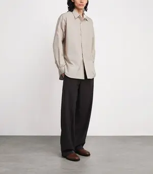 THE ROW Melchior Cotton Shirt - Brown