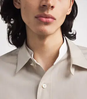 THE ROW Melchior Cotton Shirt - Brown