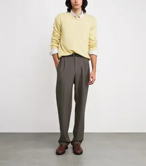 THE ROW Tosca Wool Trousers - Brown