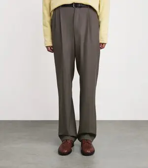 THE ROW Tosca Wool Trousers - Brown