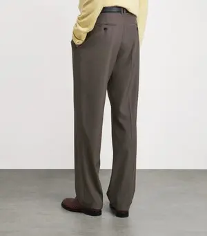THE ROW Tosca Wool Trousers - Brown