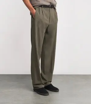 THE ROW Tosca Wool Trousers - Brown