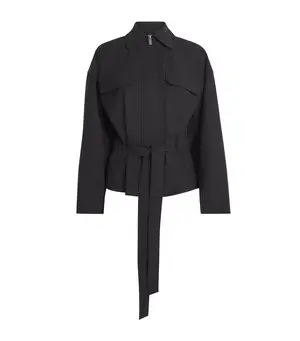 Theory Stretch-wool Field Shirt Jacket - Black