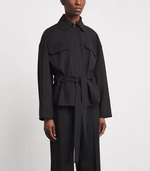 Theory Stretch-wool Field Shirt Jacket - Black