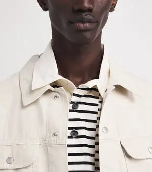 FRAME Cotton Canvas Trucker Jacket - Ivory