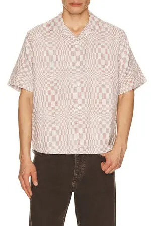 CORRIDOR High Focus Short Sleeve Shirt In Beige,purple - Dusk