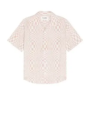 CORRIDOR High Focus Short Sleeve Shirt In Beige,purple - Dusk