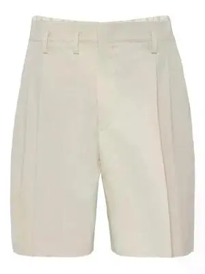 MAISON MARGIELA Cotton Silk Blend Shorts With Raw Edge Hem