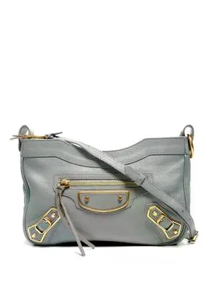 Balenciaga 2000-2010s Leather Shoulder Bag - Blue
