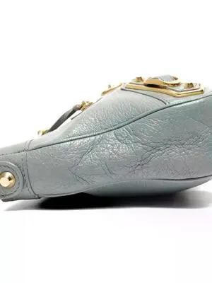 Balenciaga 2000-2010s Leather Shoulder Bag - Blue