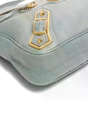 Balenciaga 2000-2010s Leather Shoulder Bag - Blue