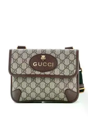 Gucci Neo Vintage Flap Messenger Gg Coated Canvas Small Crossbody Bag - Brown