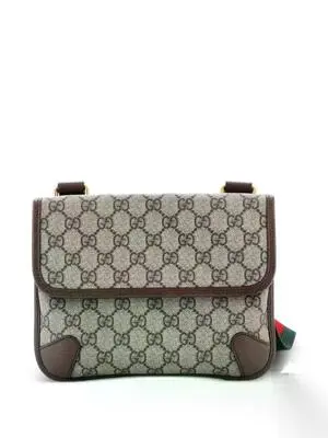 Gucci Neo Vintage Flap Messenger Gg Coated Canvas Small Crossbody Bag - Brown