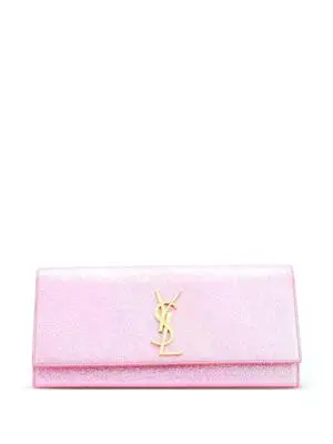 Saint Laurent Metallic Calfskin Clutch Bag - Pink