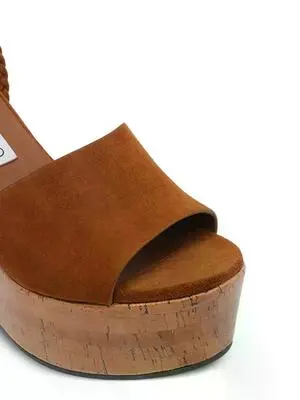 JIMMY CHOO Jori 100 Braided Platform Wedge Sandals