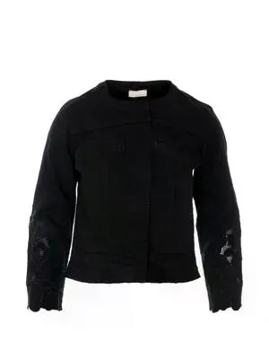 Liu Jo Embroidered Crewneck Jacket - Black
