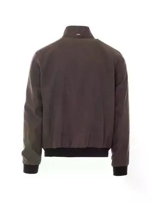 Herno Buttoned High Neck Bomber Jacket - Brown